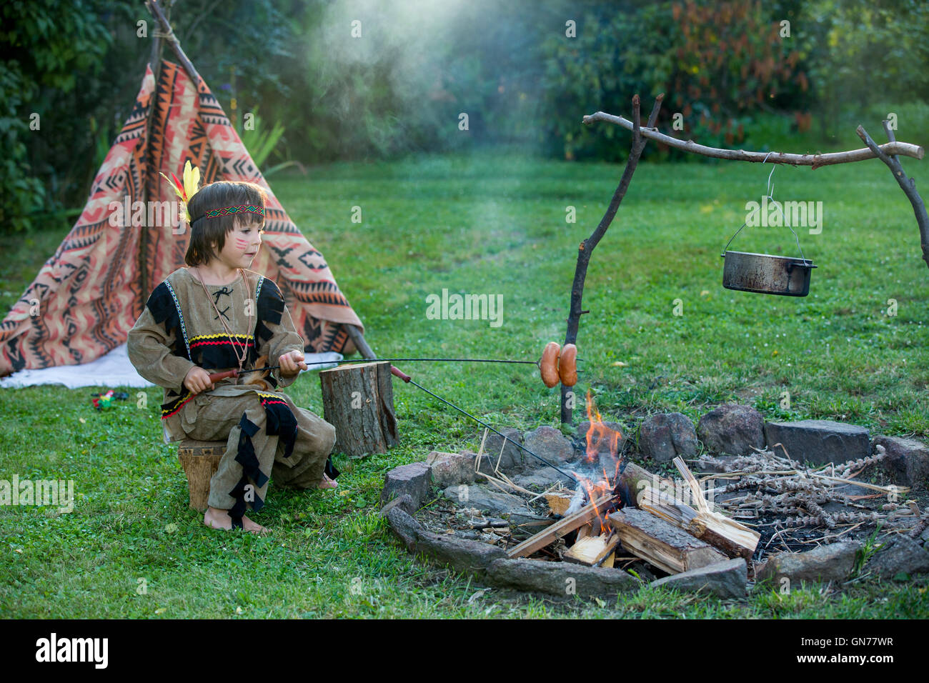 Native American Child Cooking High Resolution Stock Photography and ...