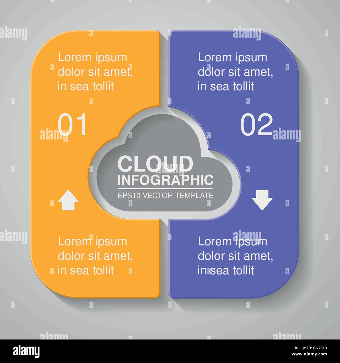 Vector infographic template, cloud, two options Stock Vector Image ...