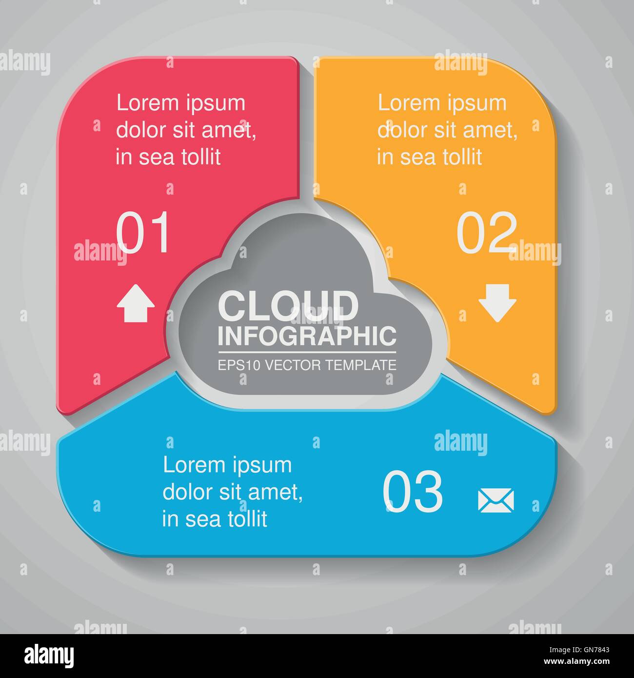 Vector infographic template, cloud, three options Stock Vector Image ...