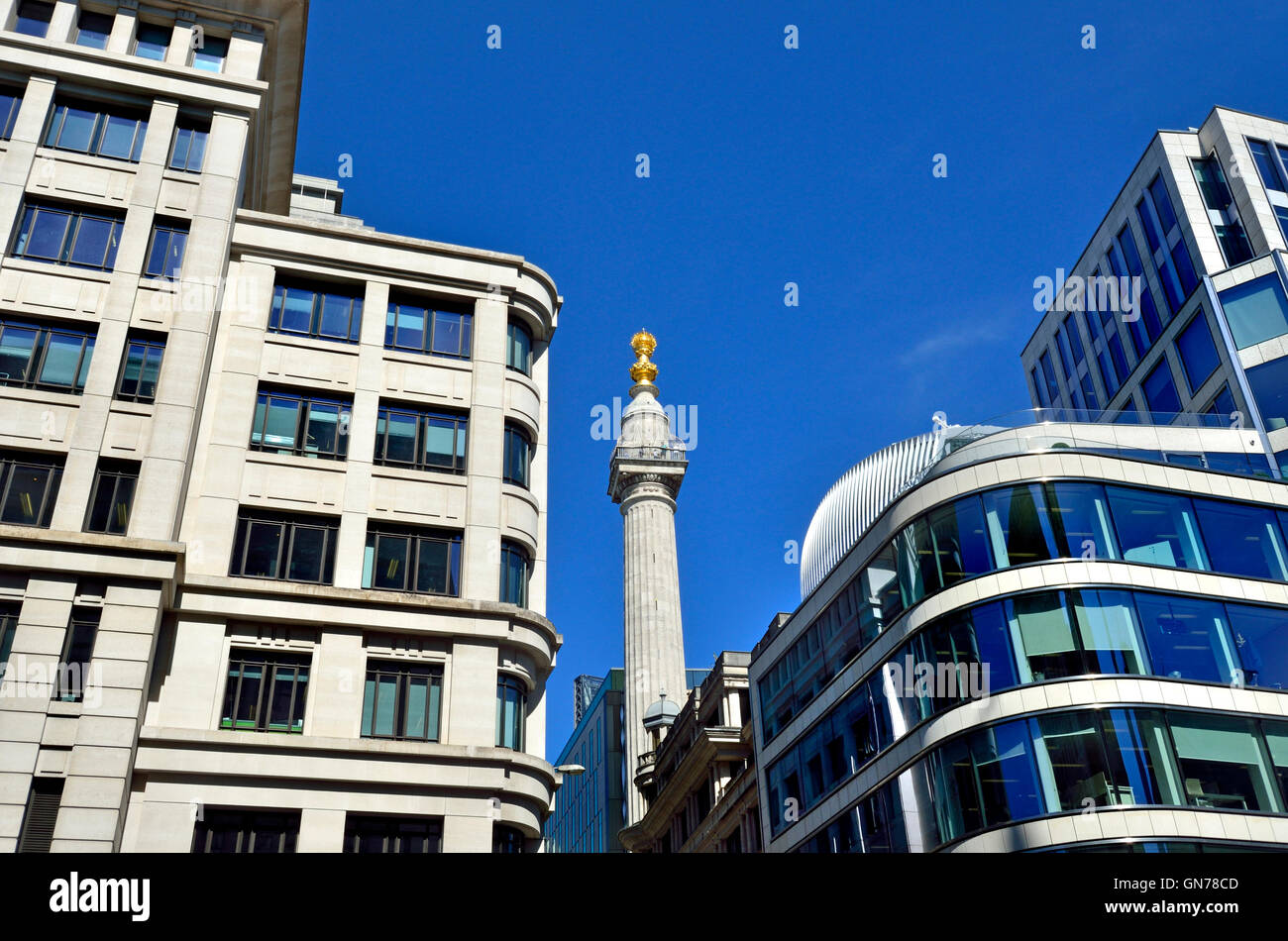 London, England, UK. Monument to the Great Fire of London (Sir ...