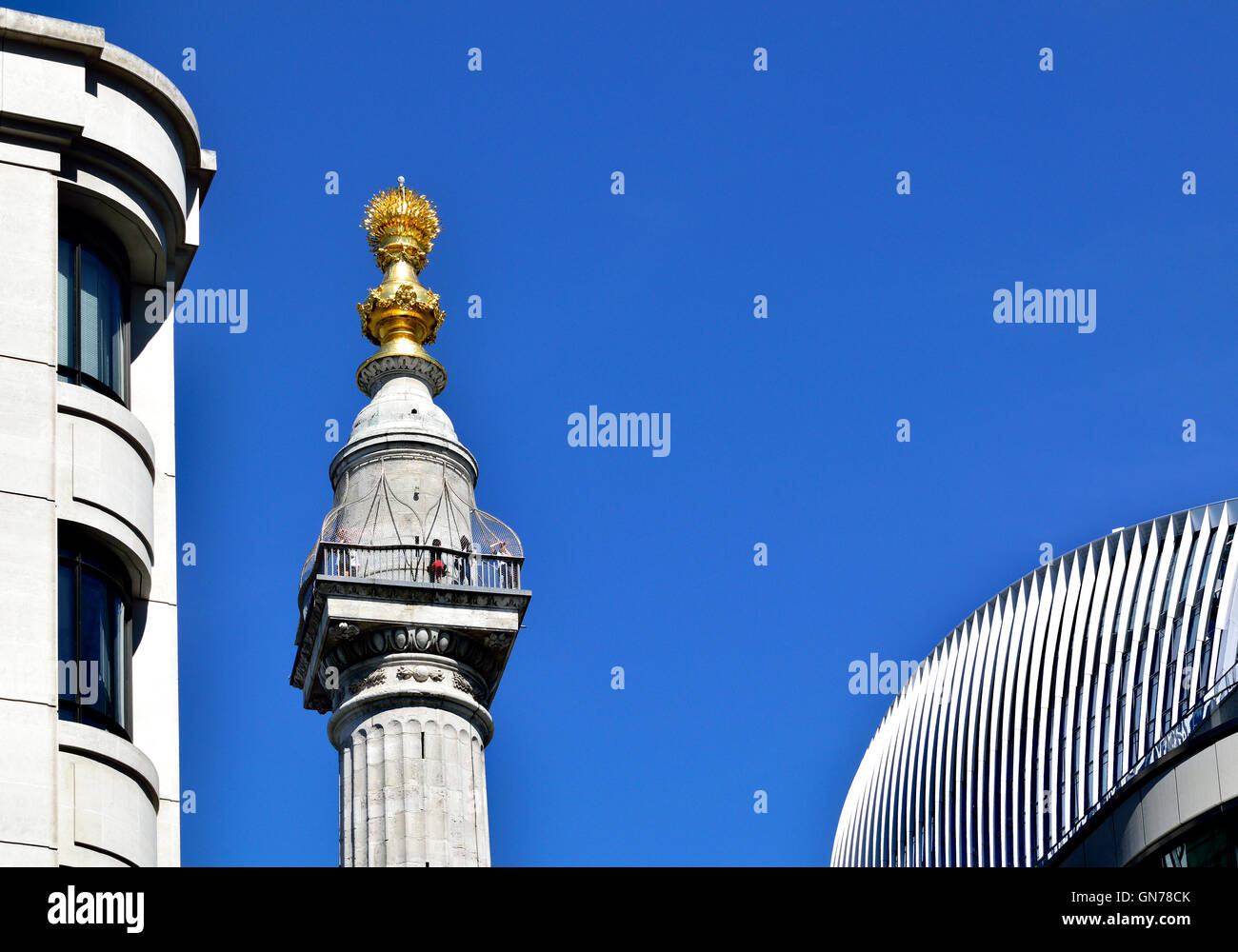 London, England, UK. Monument to the Great Fire of London (Sir ...