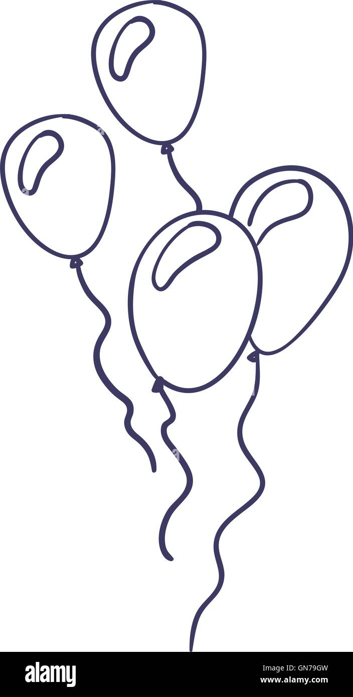 balloon air party drawing isolated Stock Vector Image & Art - Alamy