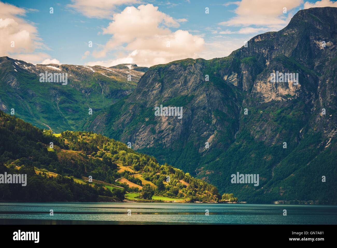 Beautiful Norway Landscape. Norwegian Fjords. Scenic Landscape Stock ...