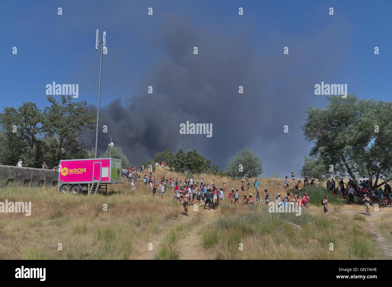 Image captured the day of the fire that occurred at the car park of the ...