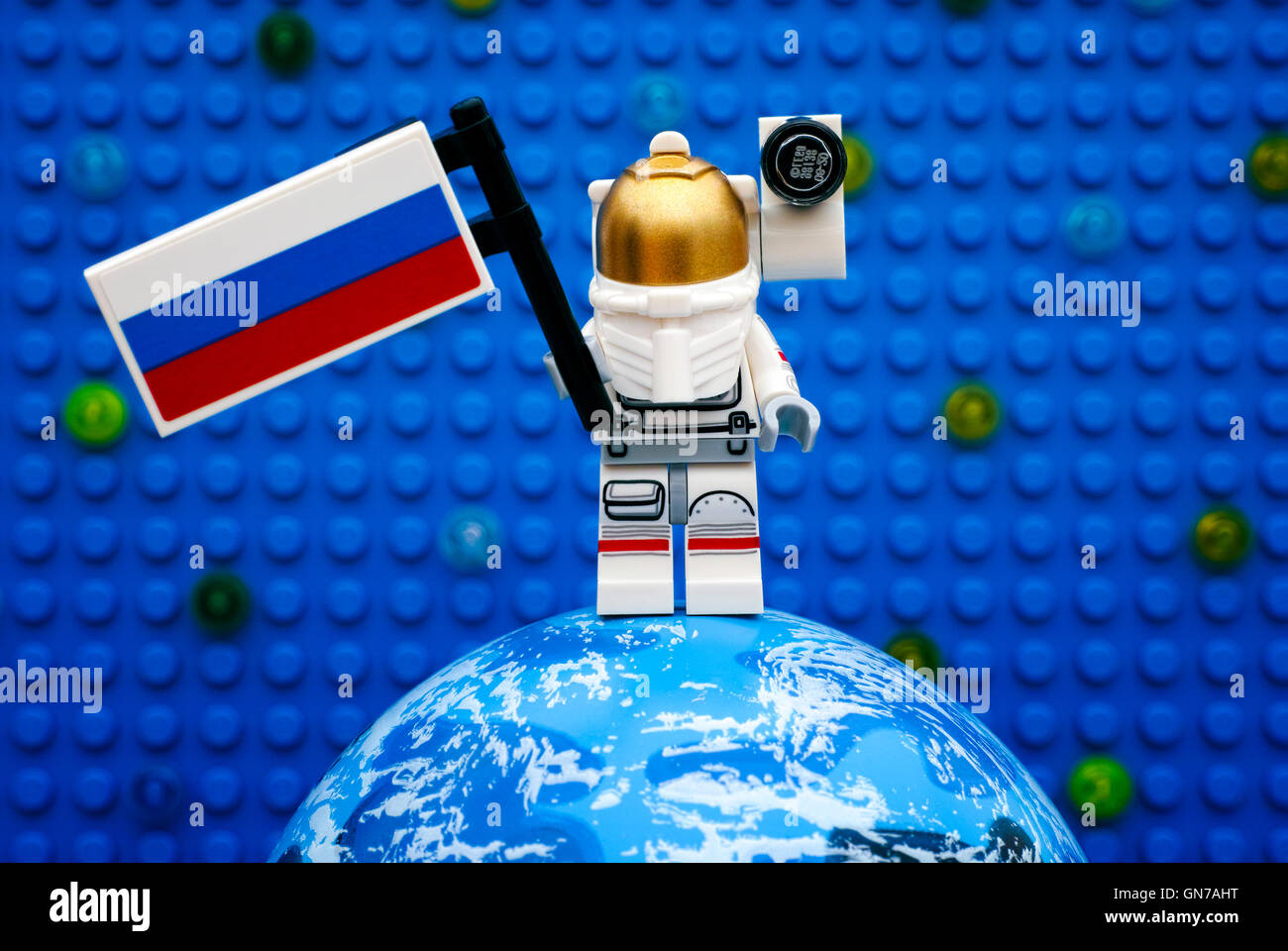 Tambov, Russian Federation - July 06, 2016 Lego spaceman minifigure ...