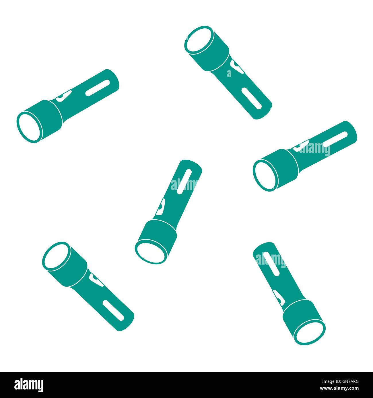 Nice picture of a colored flashlights on a white background Stock ...