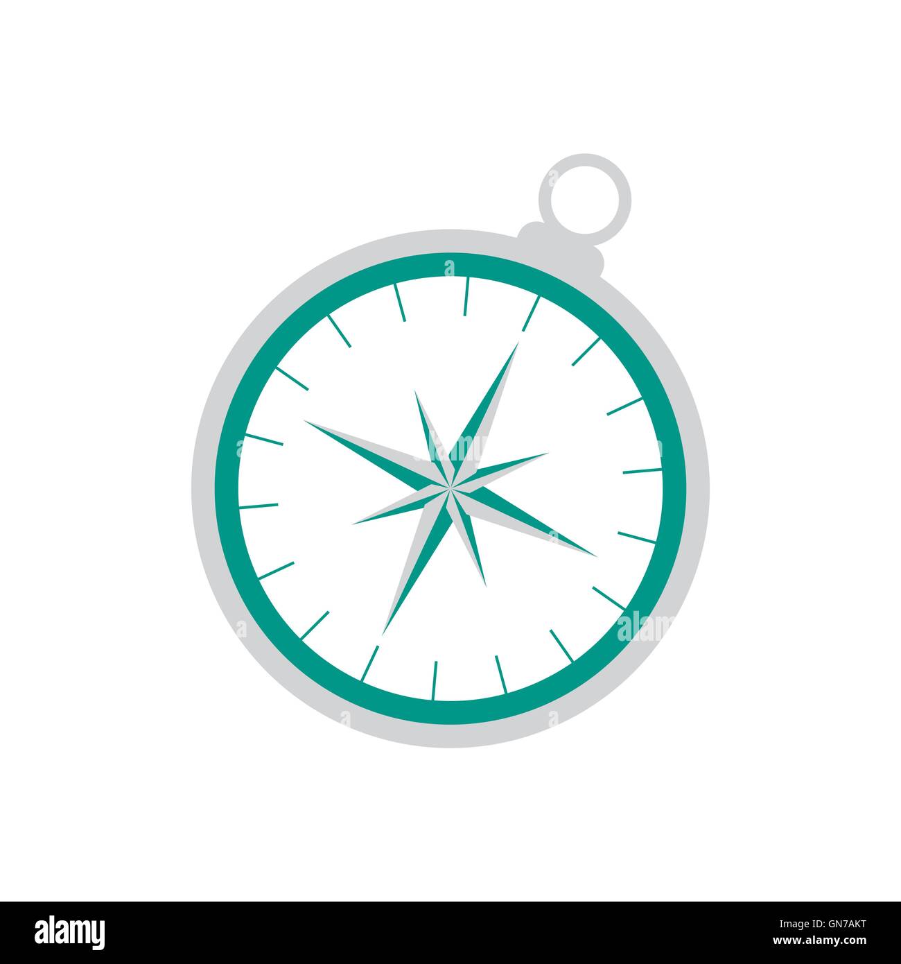 Stylized icon of a colored compass on a white background Stock Vector ...