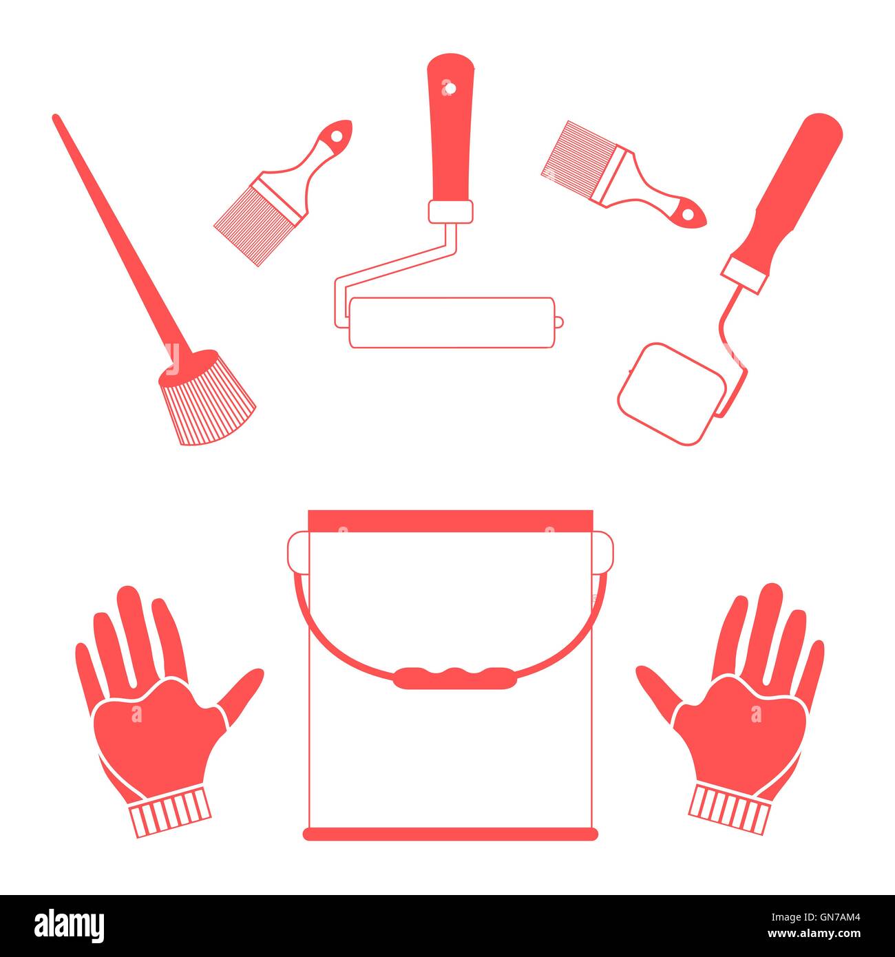 Accessories painter tool paint Stock Vector Images - Alamy