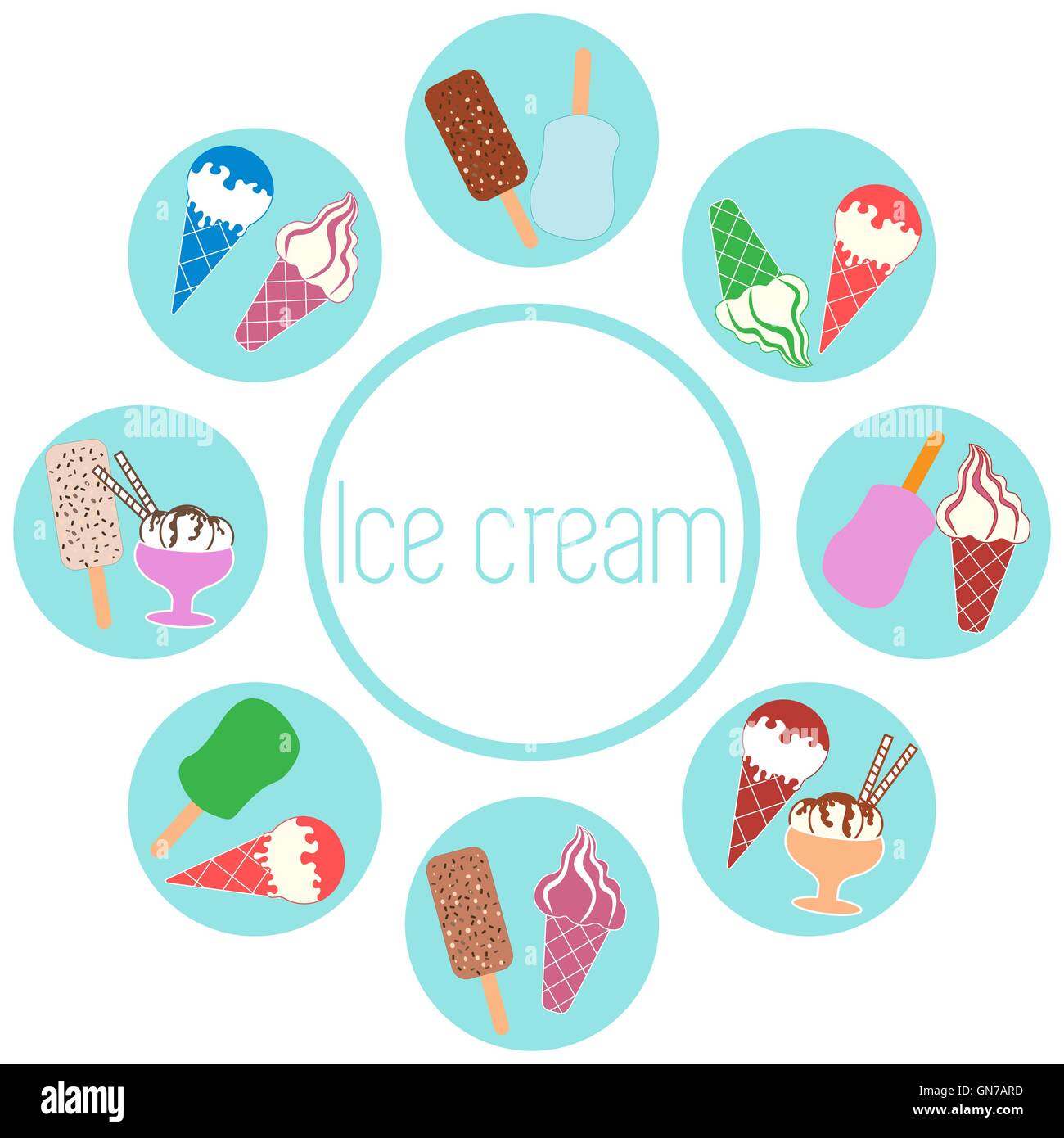 Nice picture of a colored scheme with various kinds of delicious ice ...