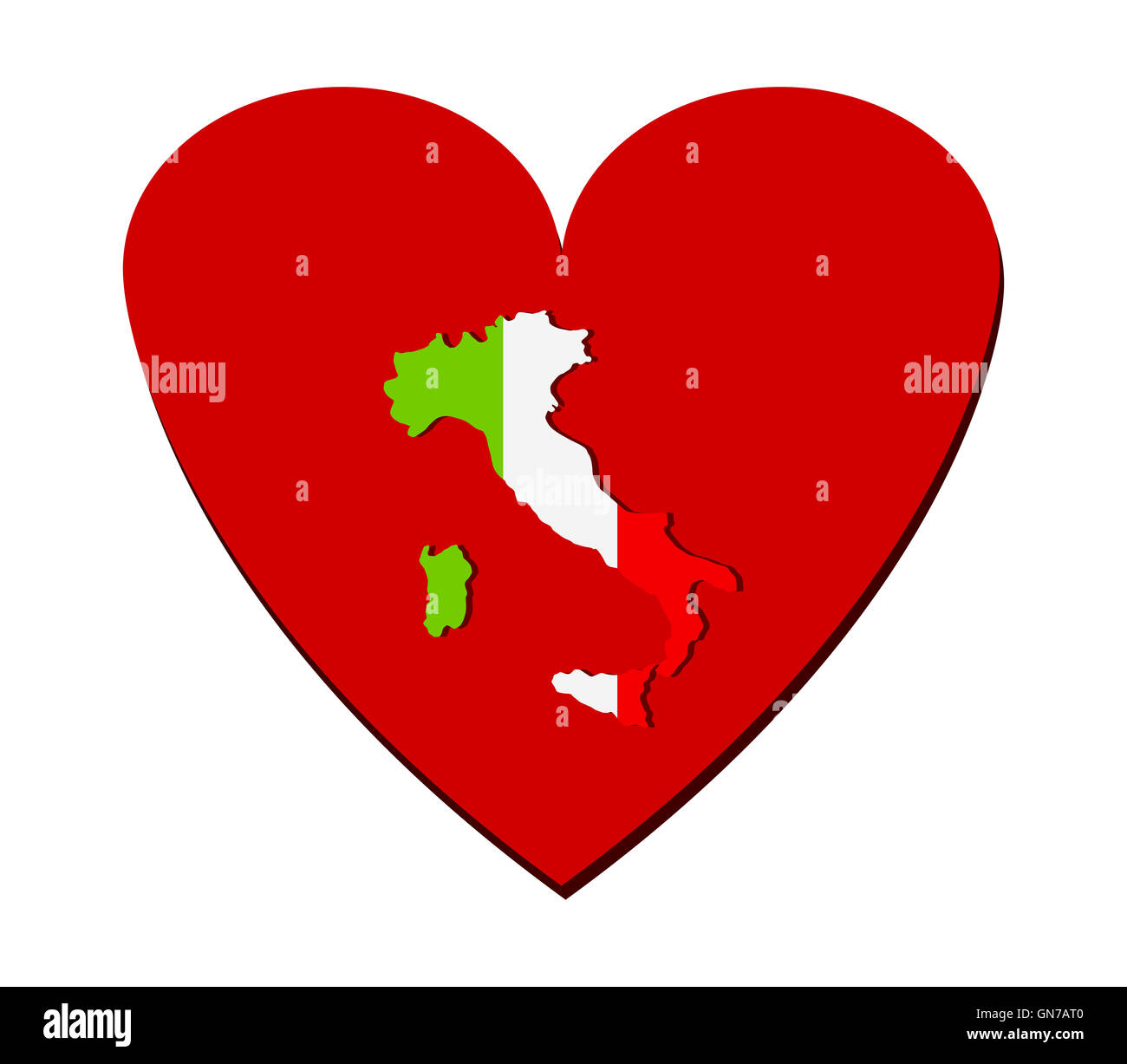 heart with Italy flag Stock Photo - Alamy