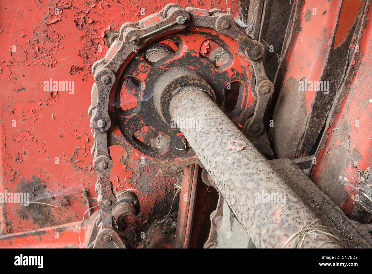 Chain transmission of a agricultural machine Stock Photo - Alamy