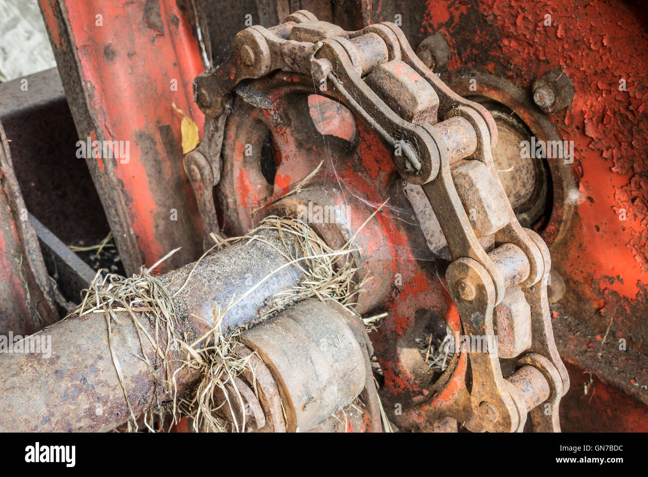 Chain transmission of a agricultural machine Stock Photo - Alamy