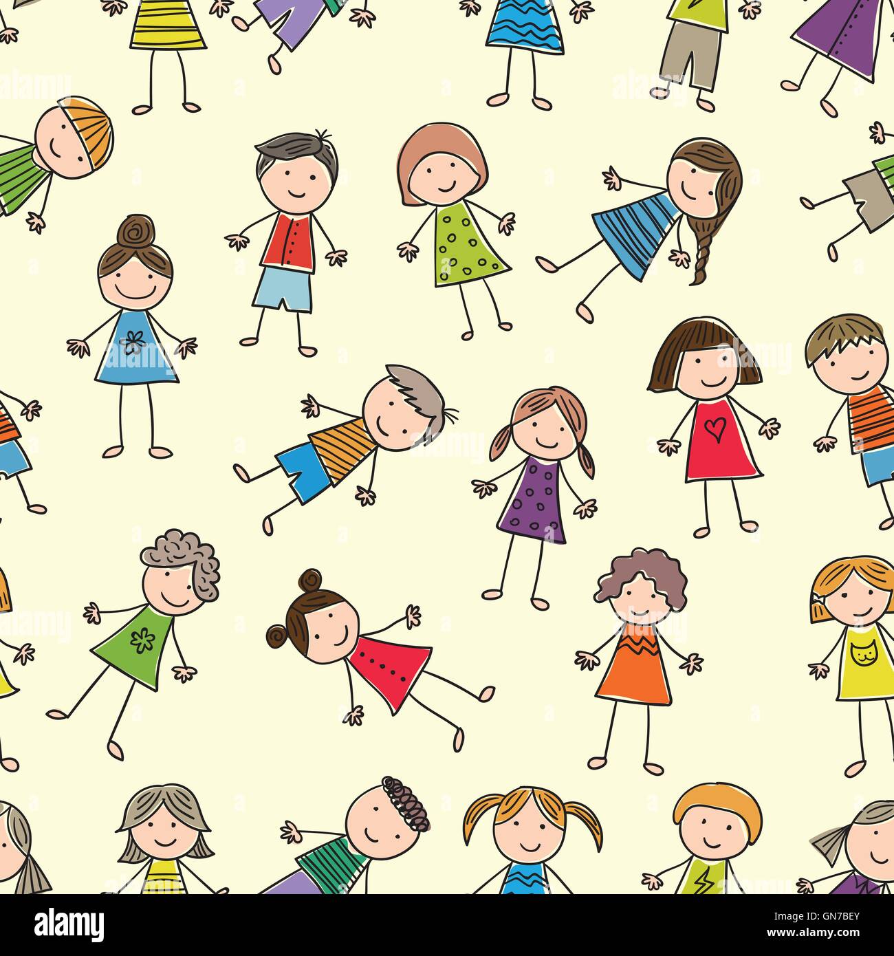 seamless pattern with of children Stock Vector Image & Art - Alamy