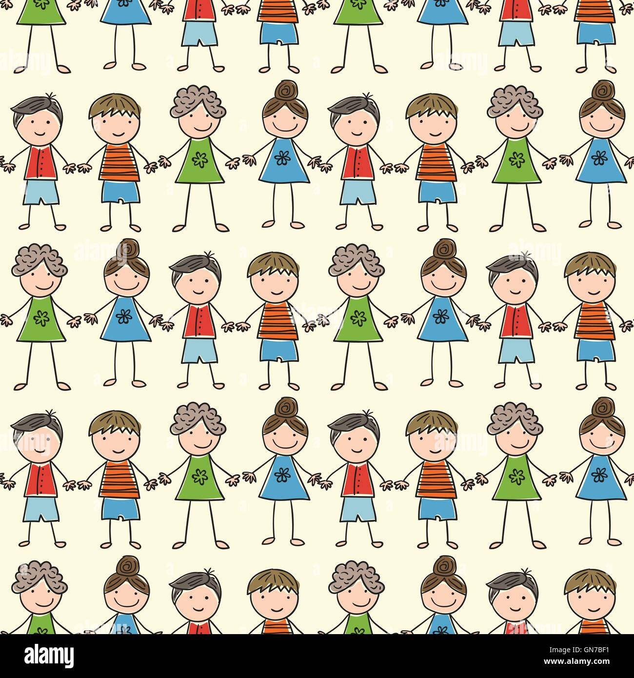 seamless pattern with of children Stock Vector Image & Art - Alamy