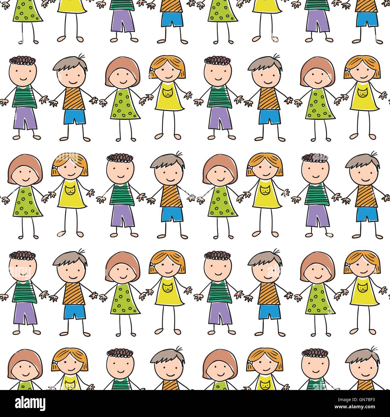 seamless pattern with of children Stock Vector Image & Art - Alamy