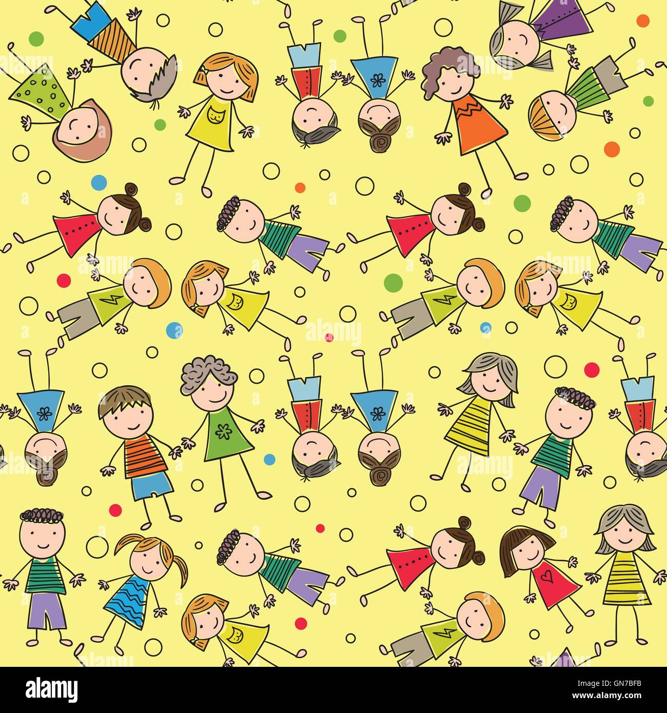 seamless pattern with of children Stock Vector Image & Art - Alamy