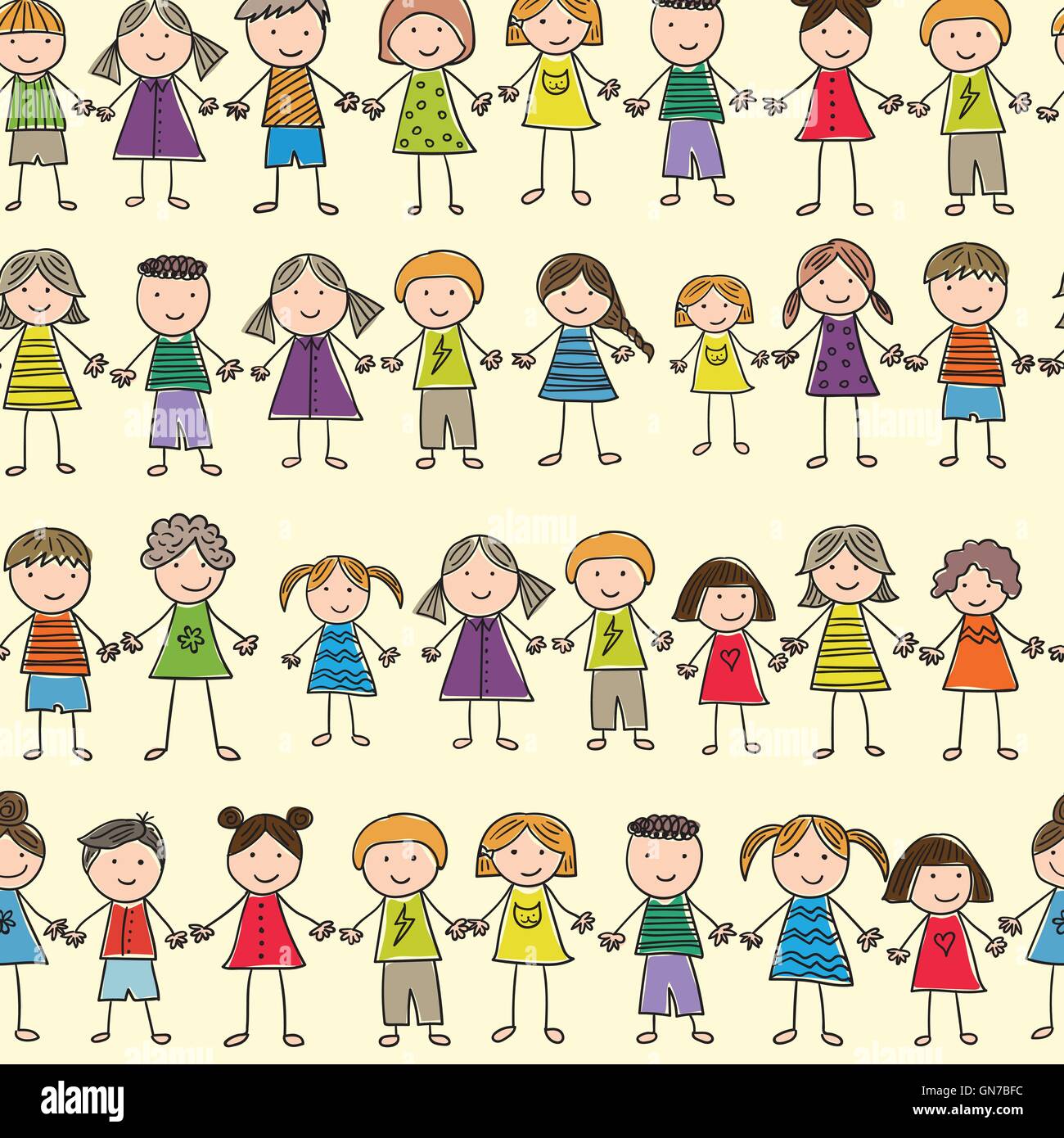 seamless pattern with of children Stock Vector Image & Art - Alamy