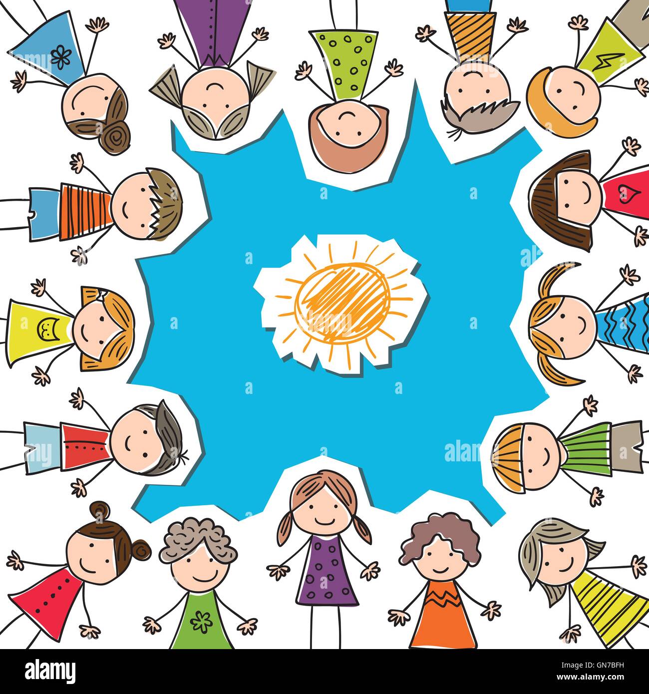 Laughing children illustration Stock Vector Images - Alamy