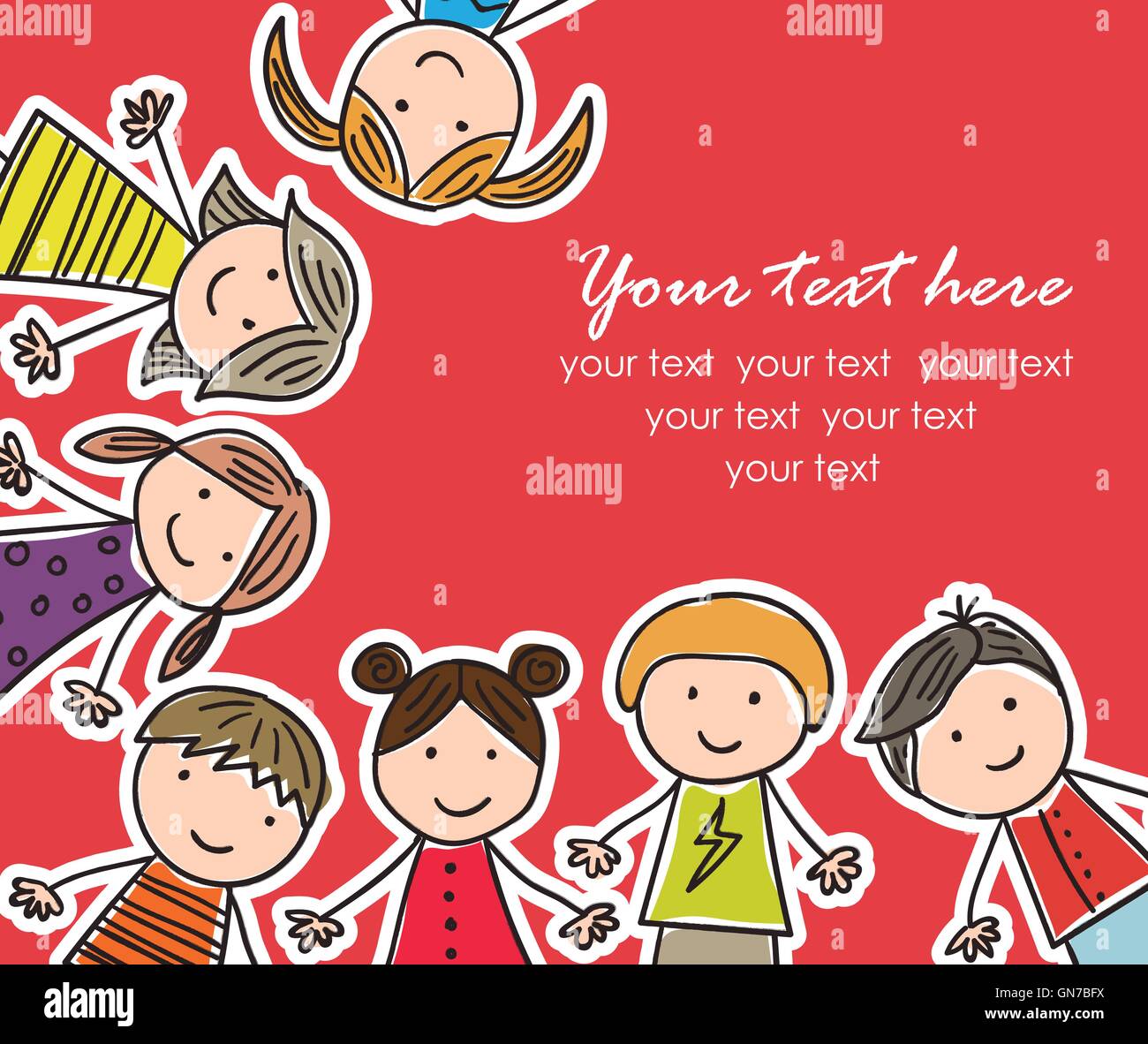 Laughing children painting Stock Vector Images - Alamy