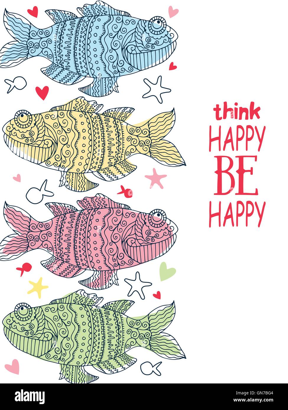 fish painted by hand. Vector illustration. Graphic arts Stock Vector ...