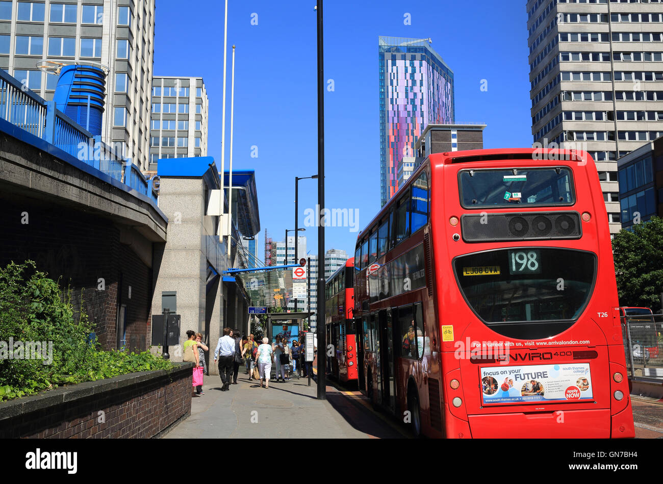 The bus stop outside the Whitgift shopping centre, in Croydon, south ...