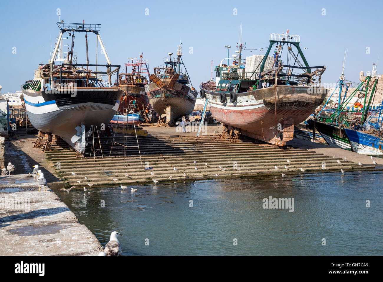 Dry dock fishing boat hi-res stock photography and images - Alamy