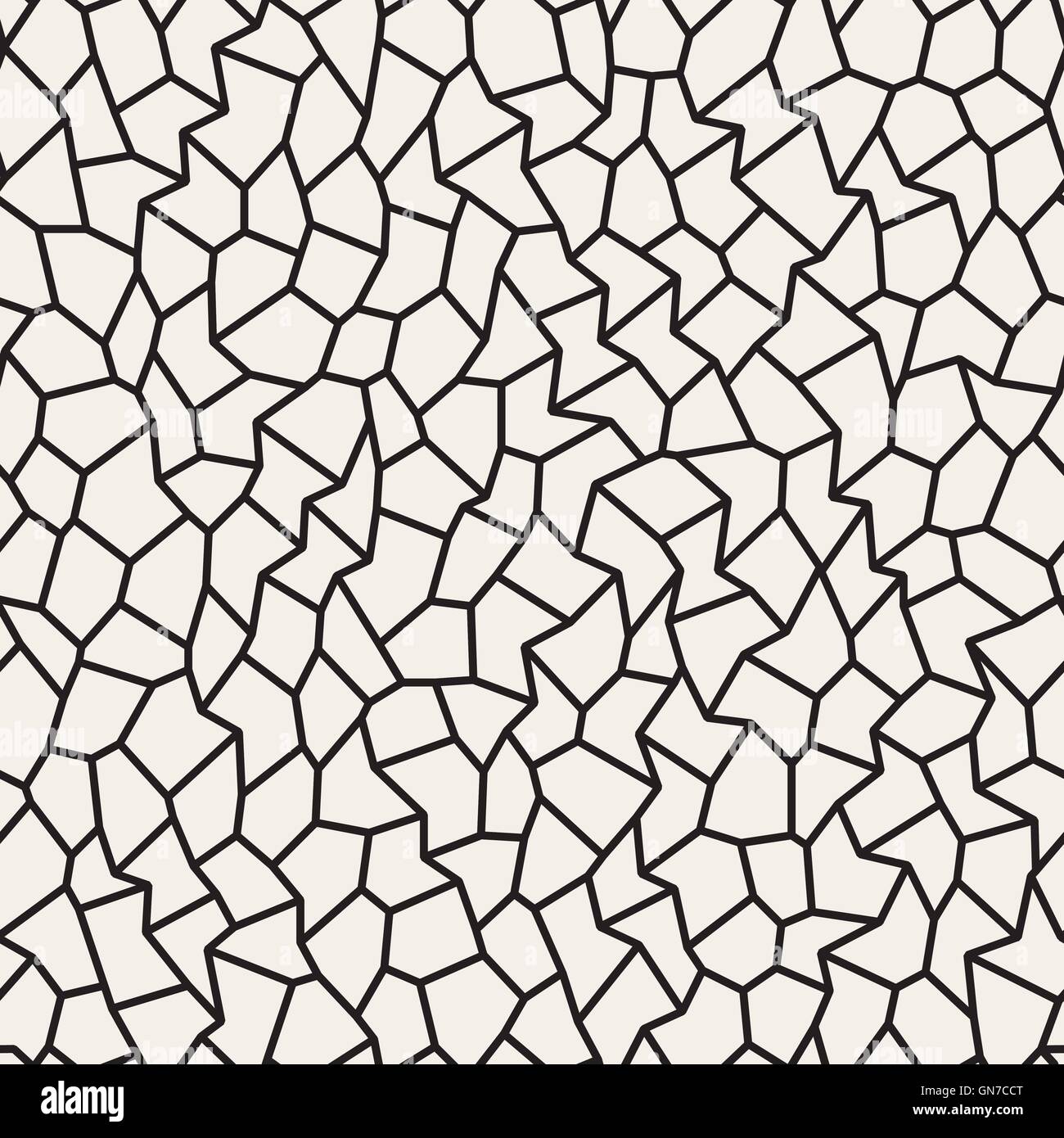 Vector Seamless Black and White Jagged Lines Mosaic Pattern Stock ...