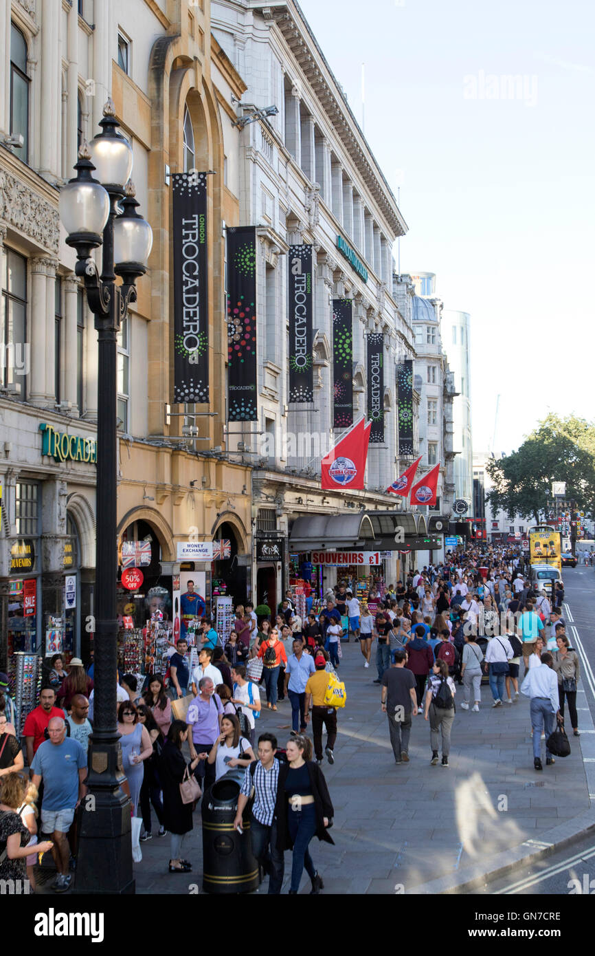 The London Trocadero entertainment complex on Coventry Street, London ...