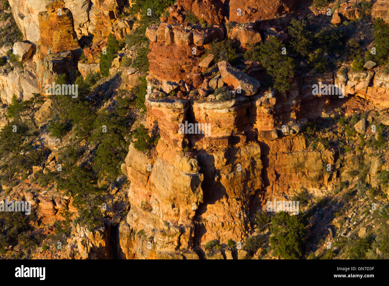 Dramatic rock and columns seen from Navajo Point in Grand Canyon ...
