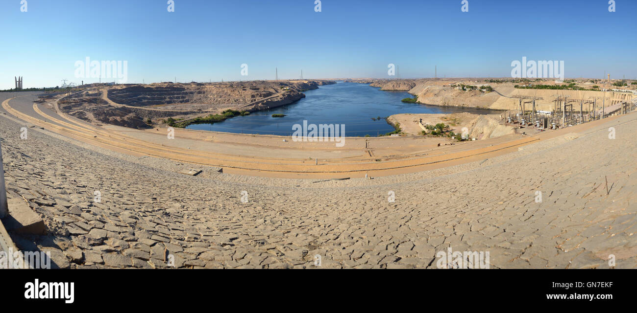 Aswan High Dam Looking North, Egypt Stock Photo - Alamy