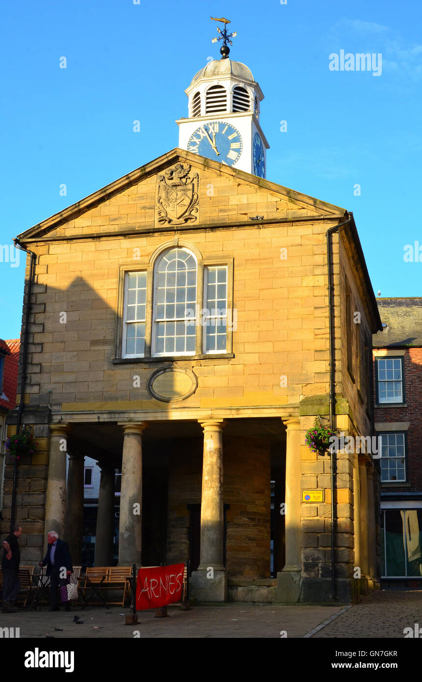 Clock tower on the old Town Hall at Whitby North Yorkshire Stock Photo ...