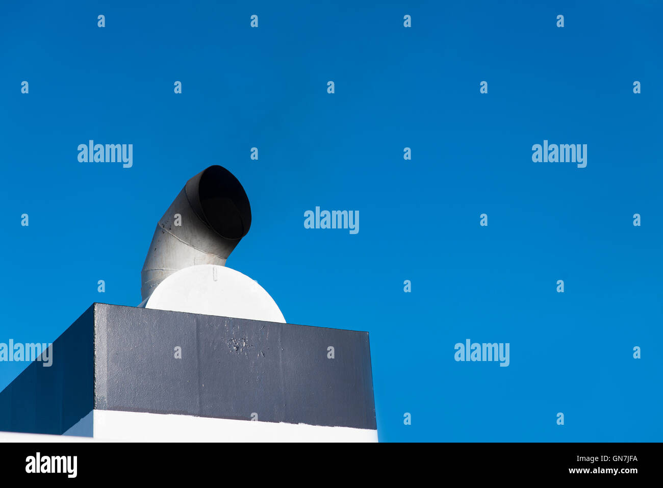 tube cruise ship chimney covered with soot Stock Photo - Alamy