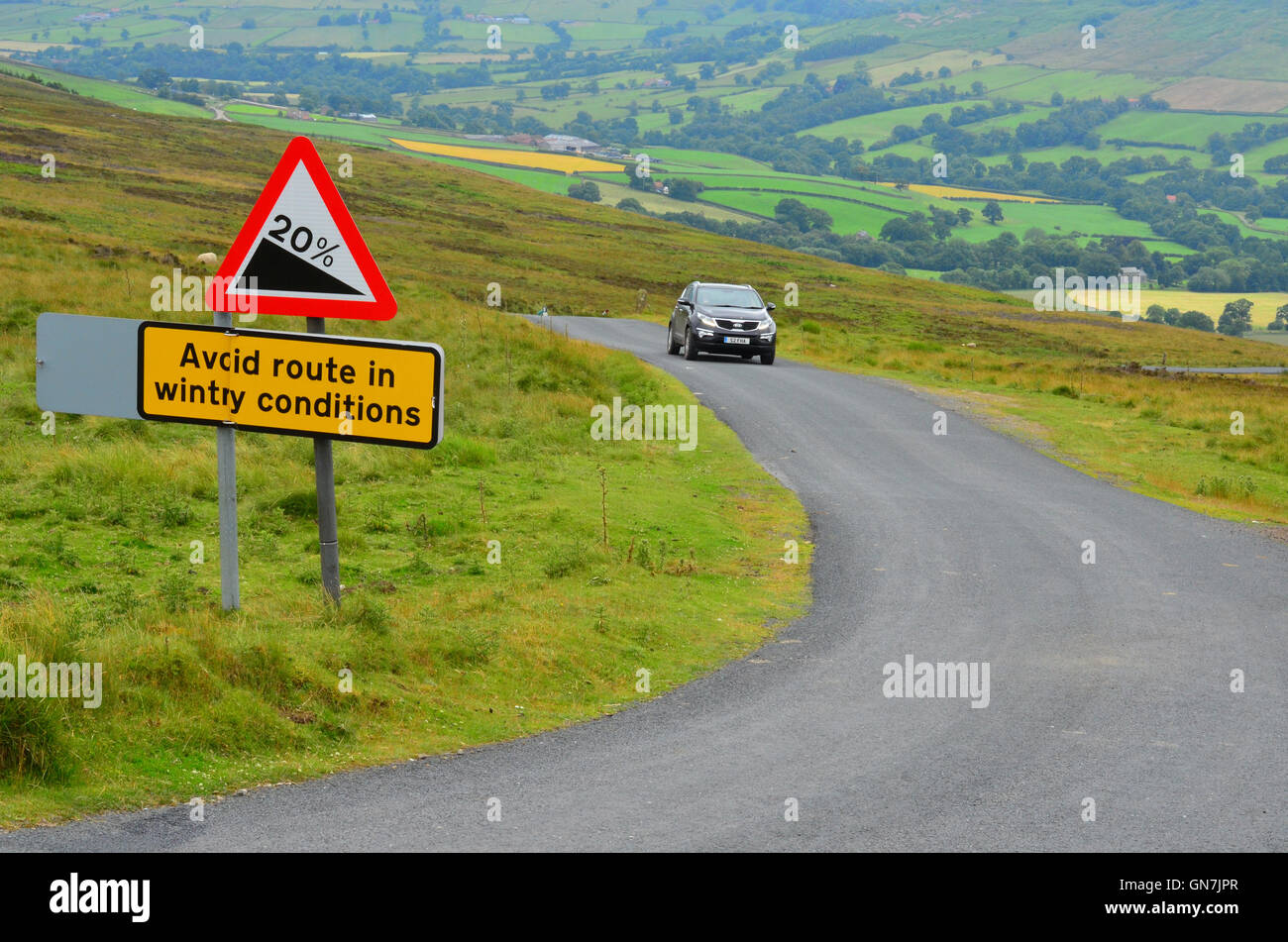 20% gradient sign at Blakey Road and Blakey Bank junction North ...