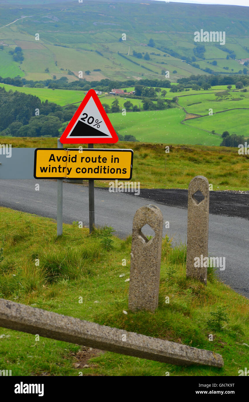20% gradient sign at Blakey Road and Blakey Bank junction North ...