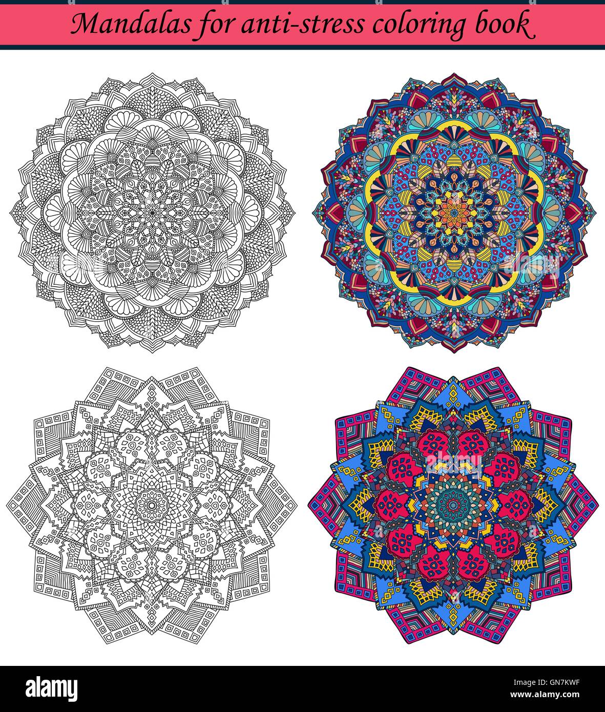 Mandalas for Anti-Stress Coloring Book 3 Stock Vector Image & Art - Alamy