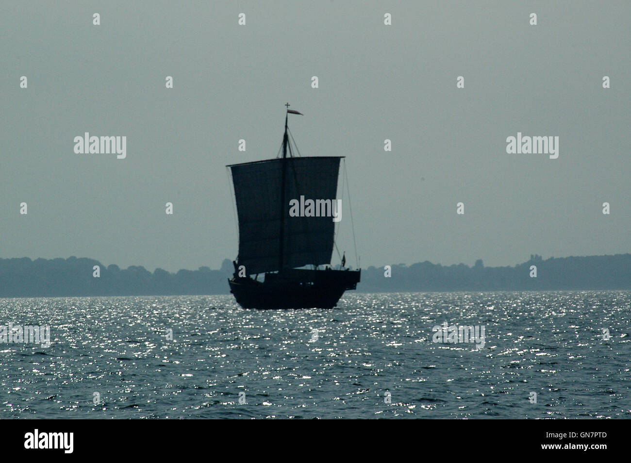 Old sail ship seen on the sea Stock Photo - Alamy