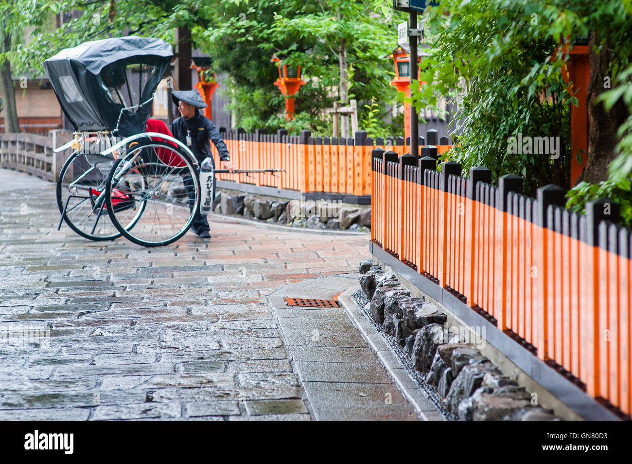 Traditional Japanese Rickshaw in Kyoto Stock Photo - Alamy