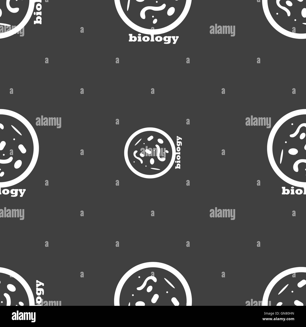 bacteria and virus disease, biology cell under microscope icon sign ...