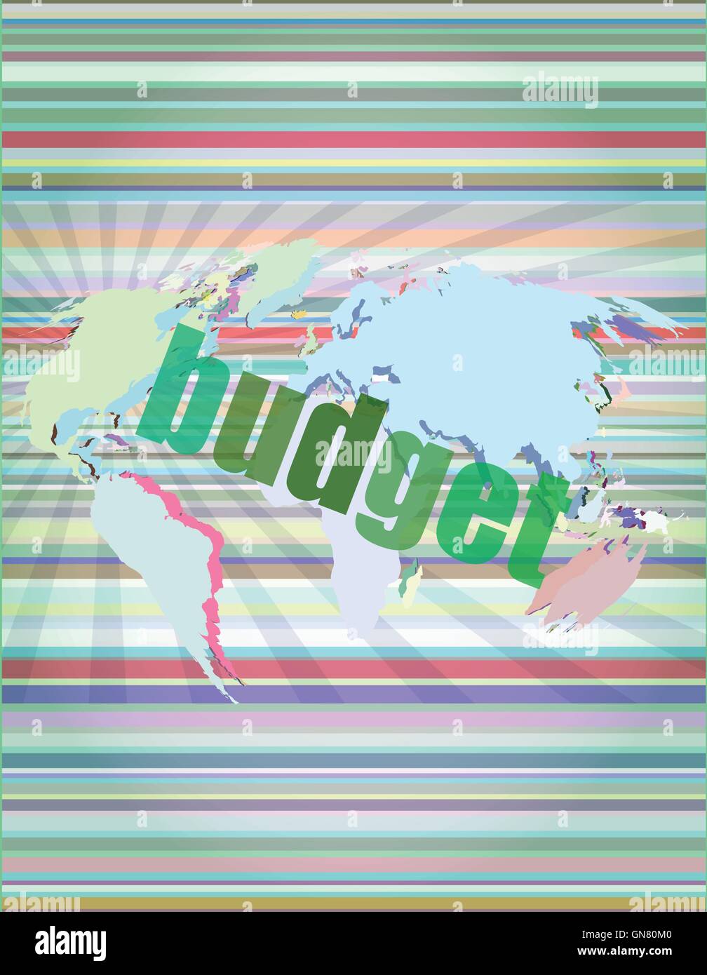 budget word on touch screen, modern virtual technology background ...