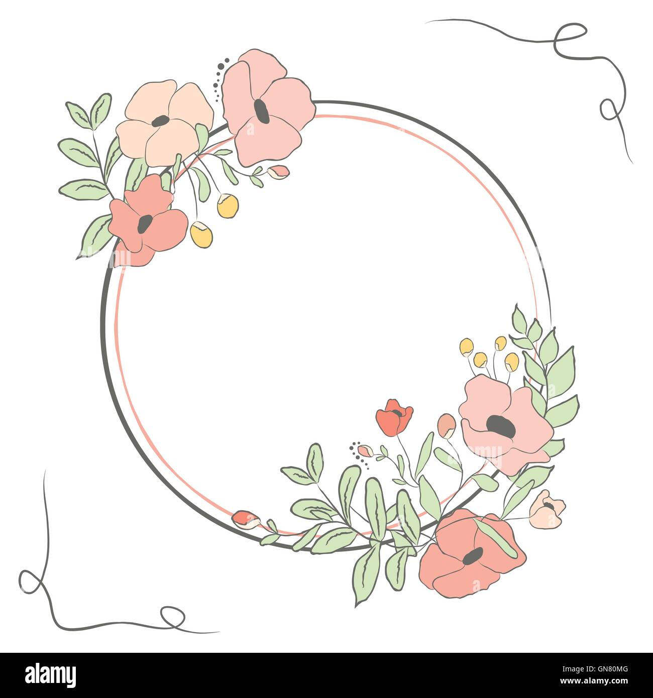 Cute card with laurel flower bouquet. Vector illustration Stock Vector ...