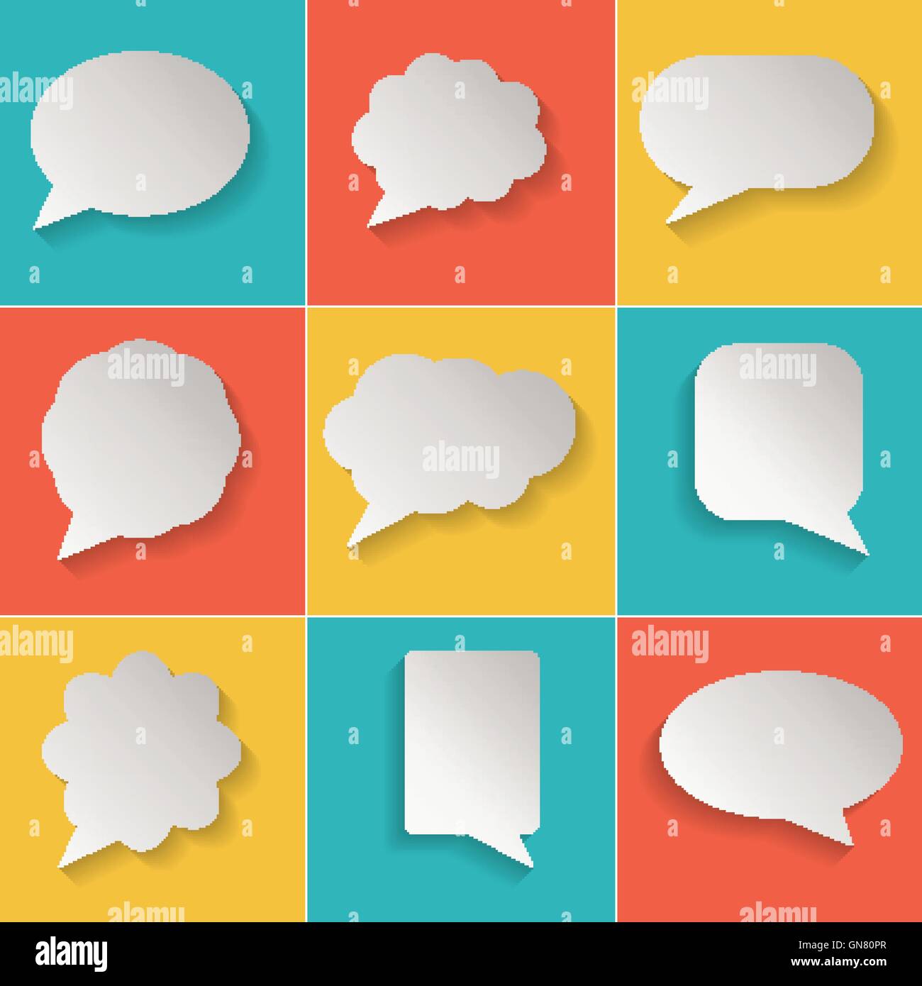 Paper speech bubbles Stock Vector Images - Alamy