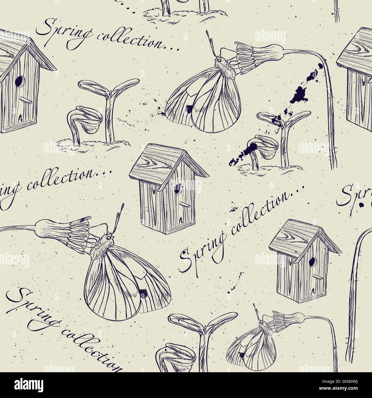 Vintage seamless texture about spring Stock Vector Image & Art - Alamy