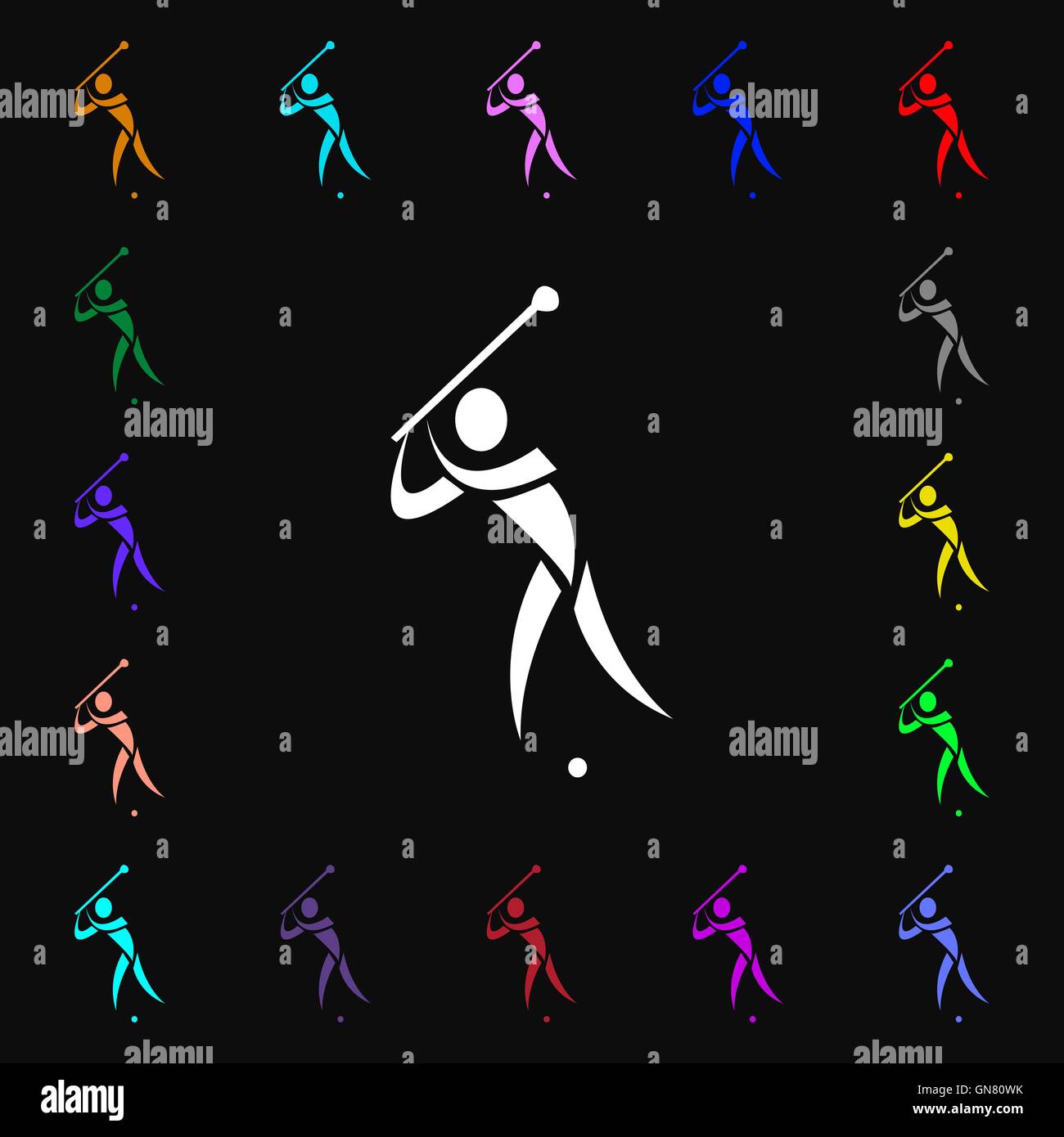 golf icon sign. Lots of colorful symbols for your design. Vector Stock ...