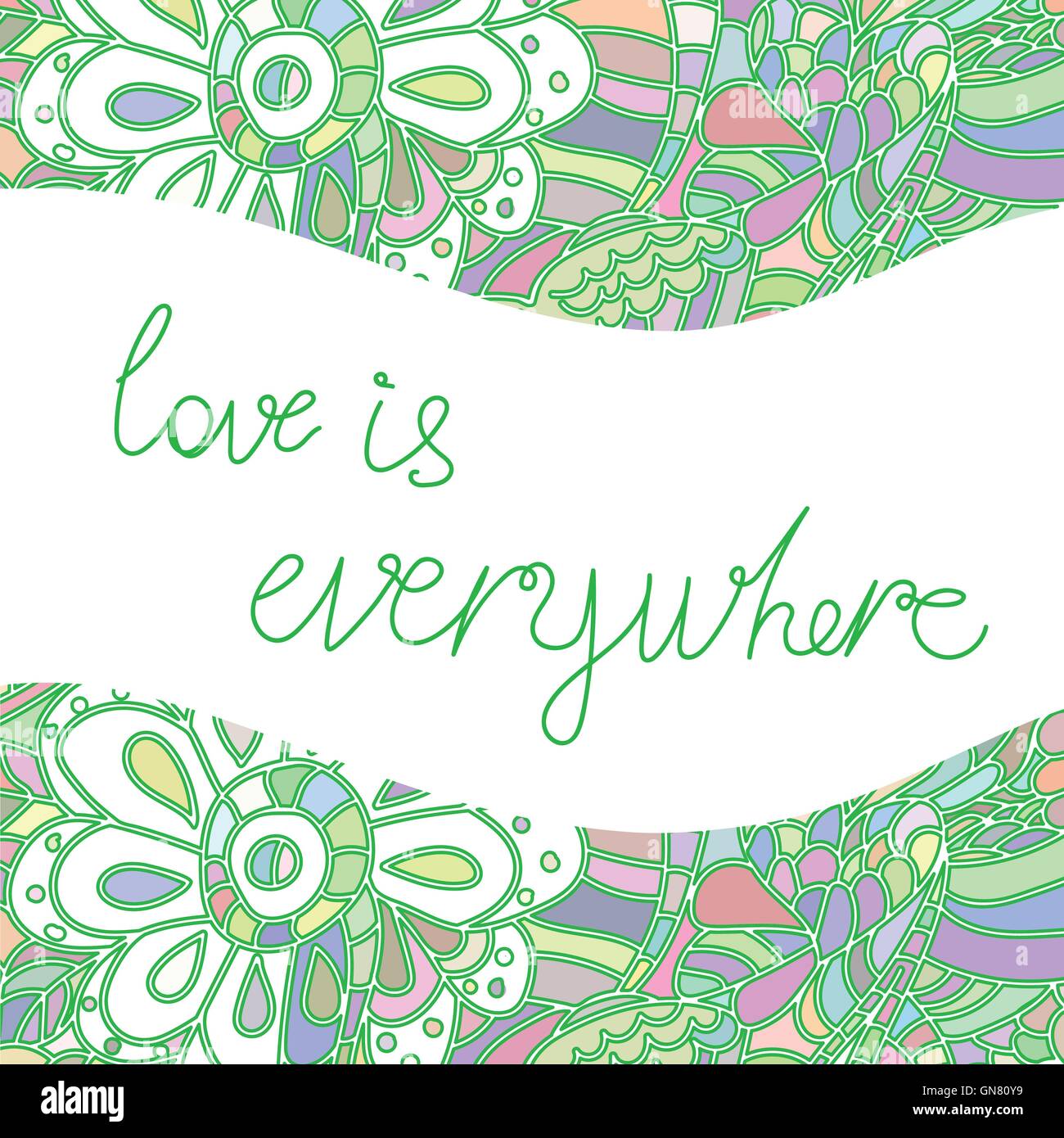 Cute card template in green colors Stock Vector Image & Art - Alamy