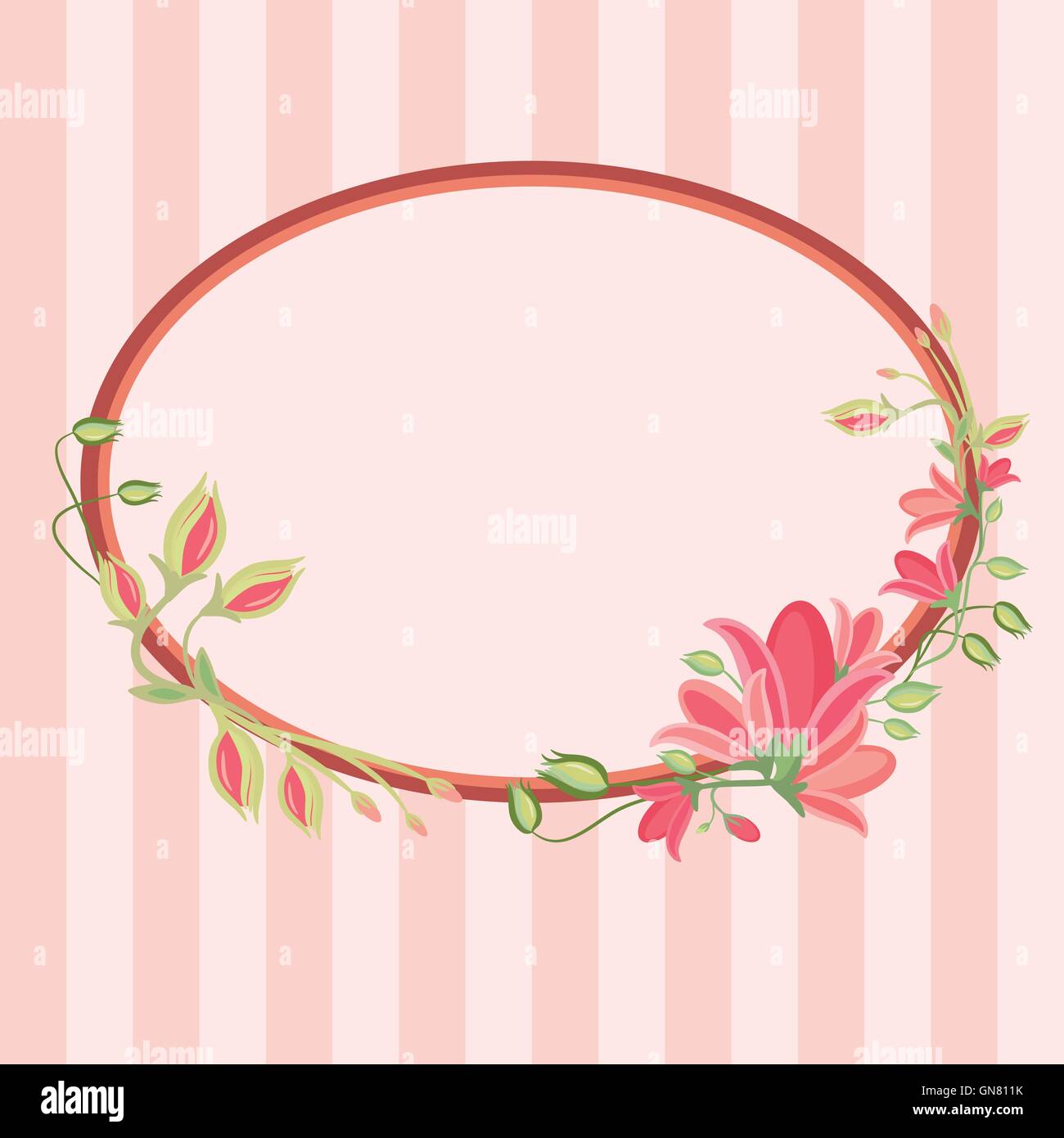 Rose wreath border floral Stock Vector Images - Alamy