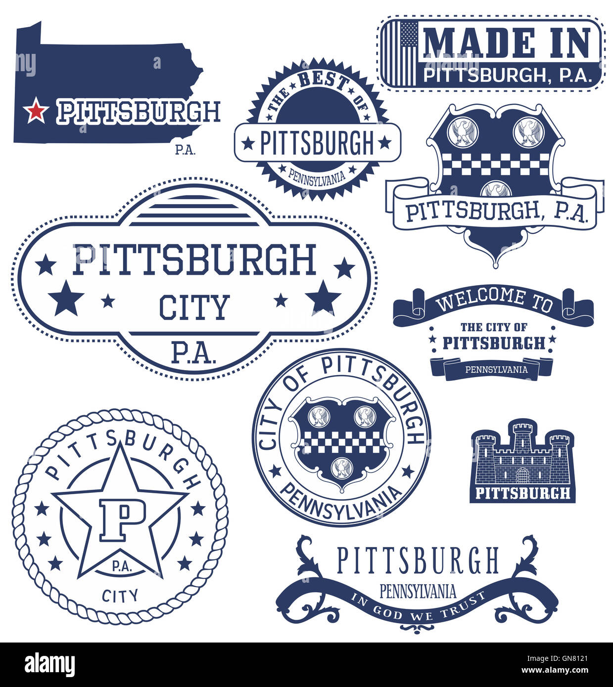 Welcome pittsburgh stamp hi-res stock photography and images - Alamy