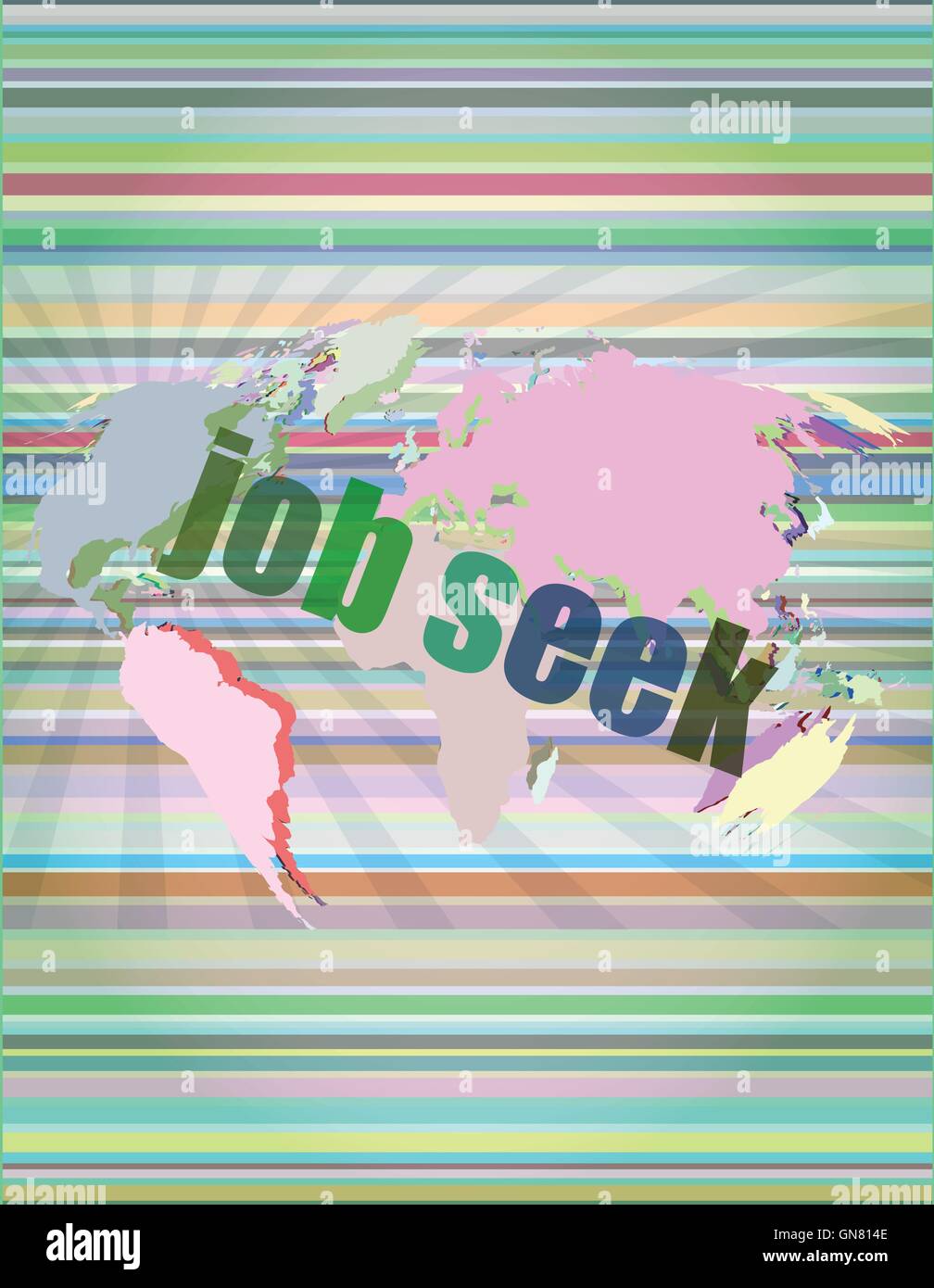 job seek word on touch screen, modern virtual technology background ...