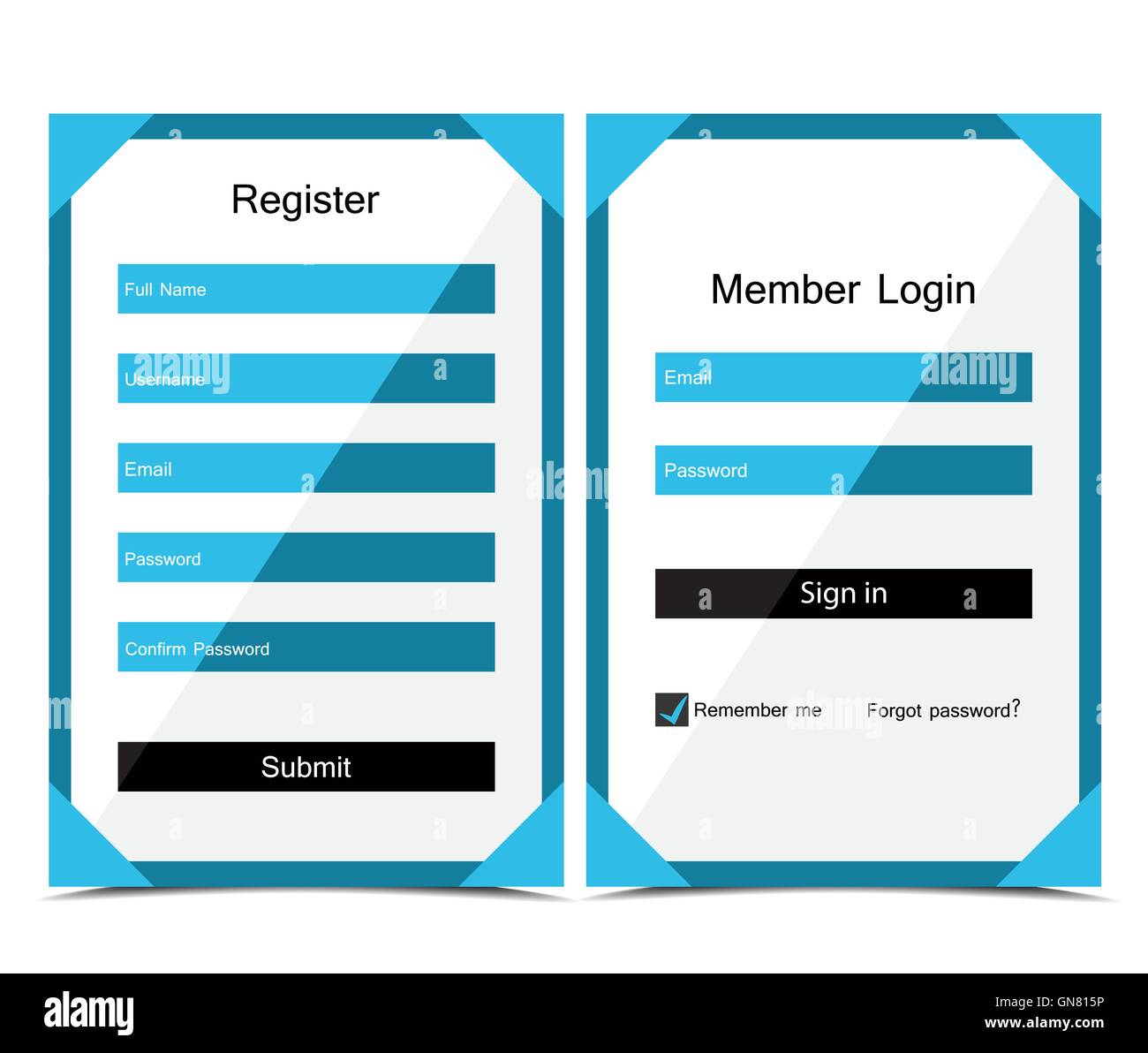 Webpage login Cut Out Stock Images & Pictures - Alamy