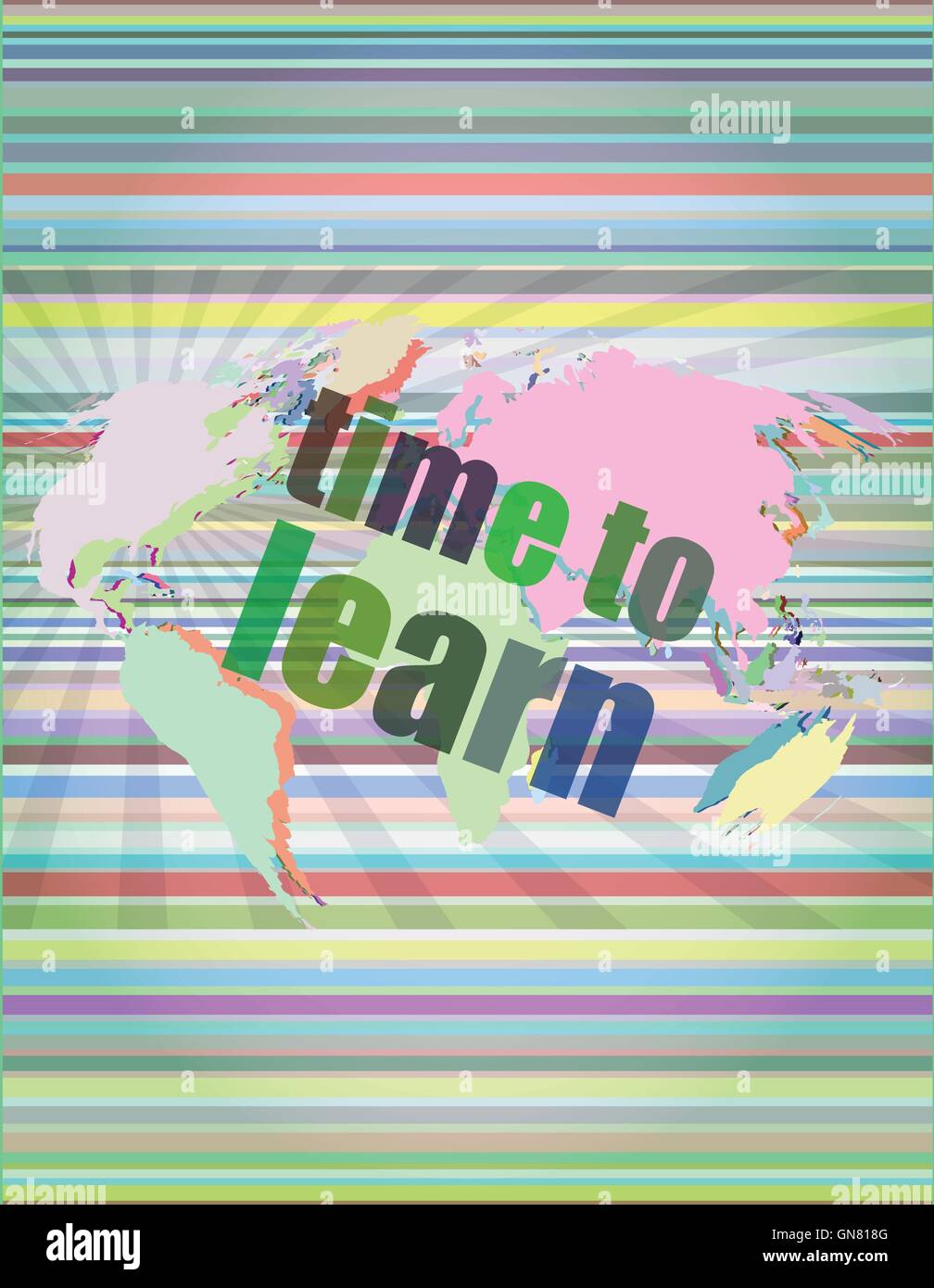 illustration of touch screen with time to learn words vector ...