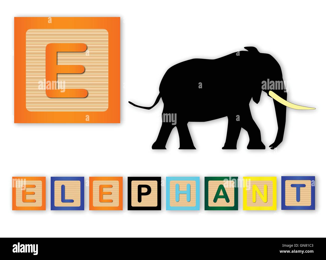 E Is For Elephant Stock Vector Image & Art - Alamy